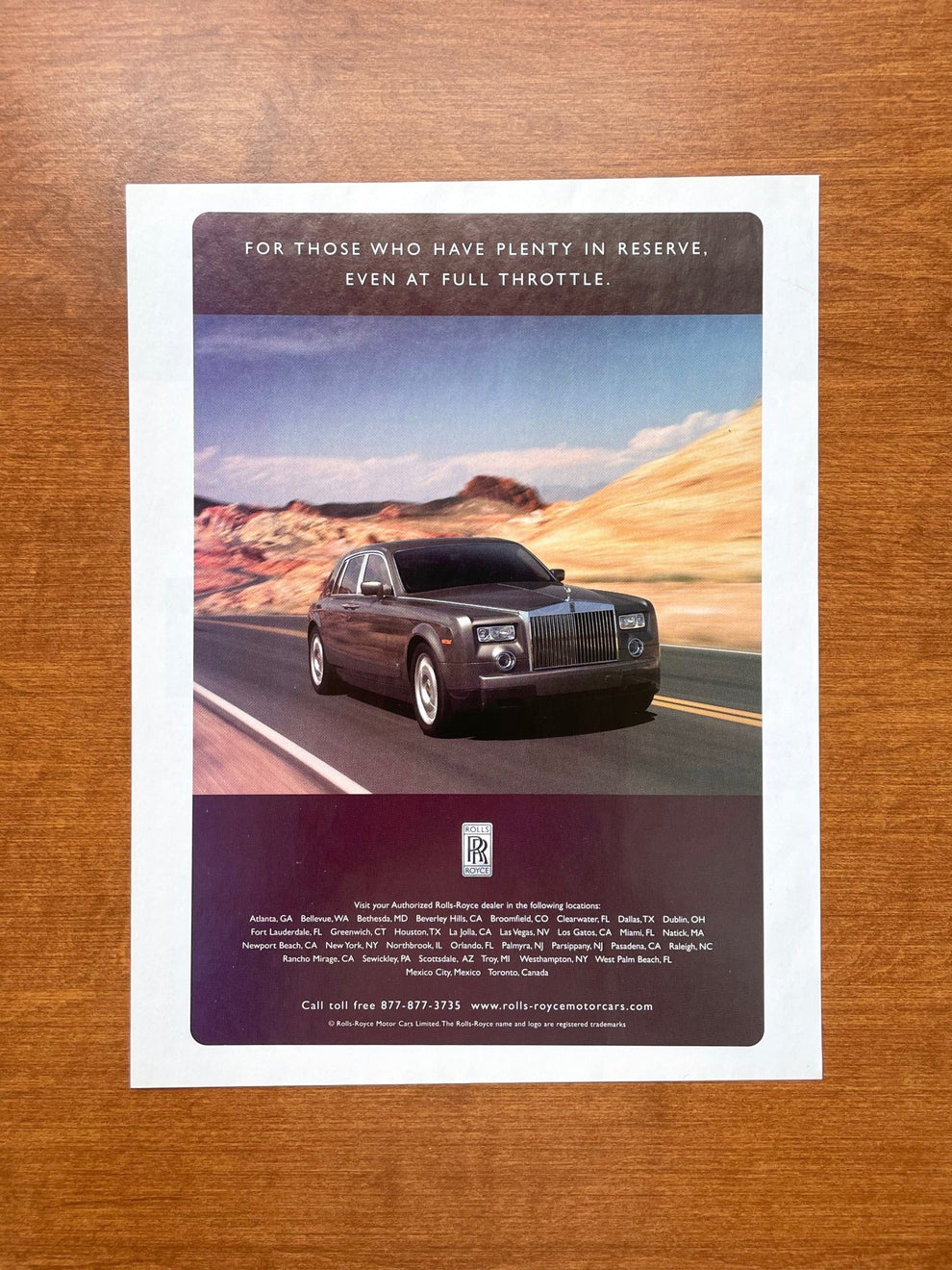 2007 Rolls Royce Phantom Advertisement | Ad Patina