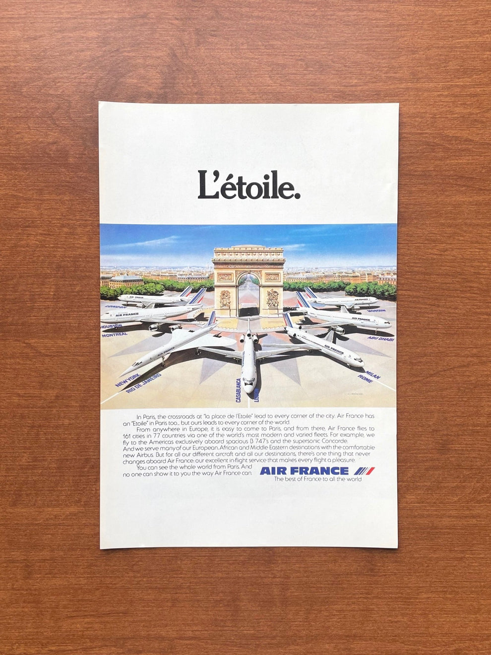 Air France Arc de Triomphe "L'Etoile" Advertisement | Ad Patina