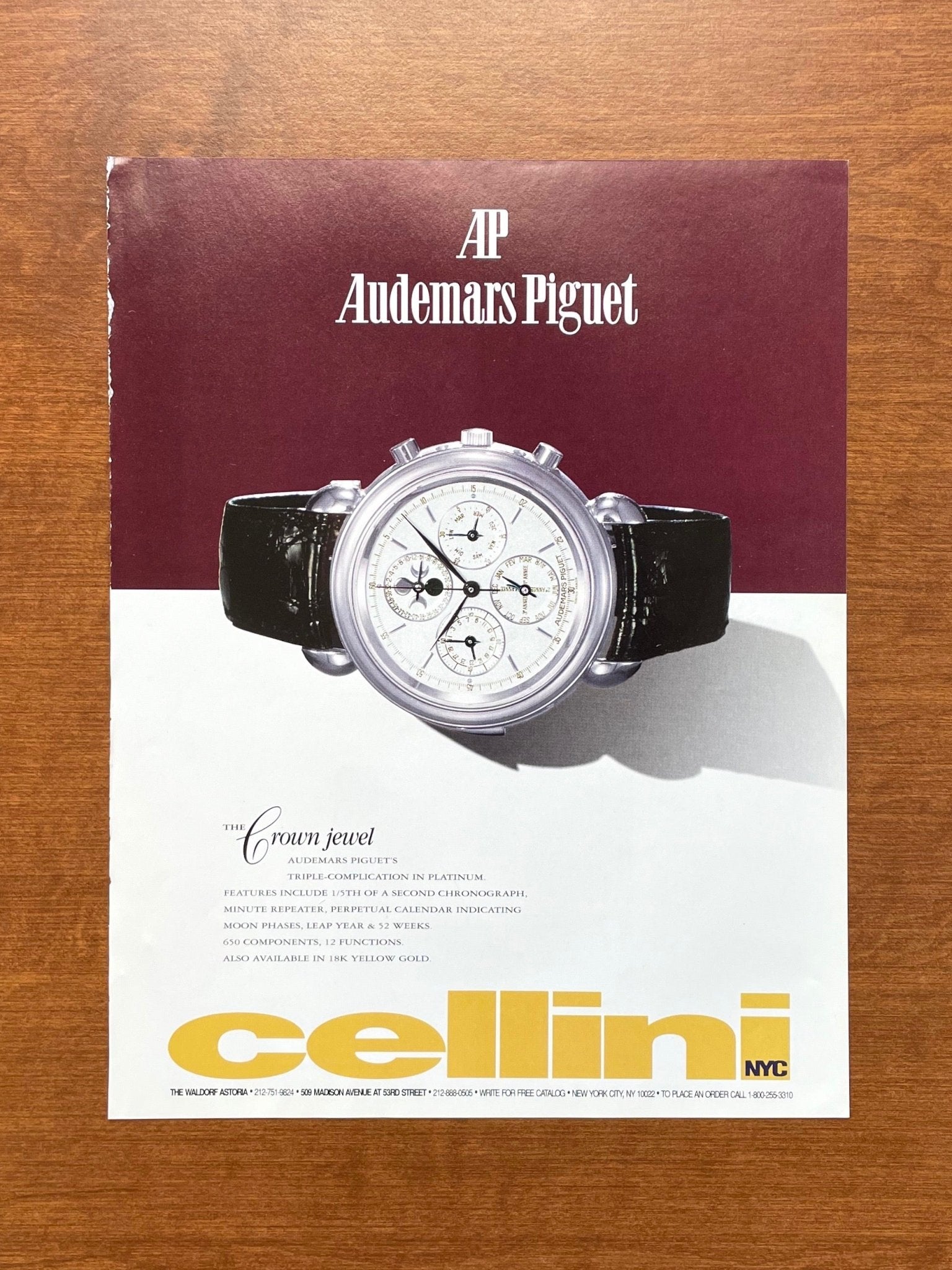 Audemars Piguet Triple-Complication in Platinum Advertisement | Ad Patina