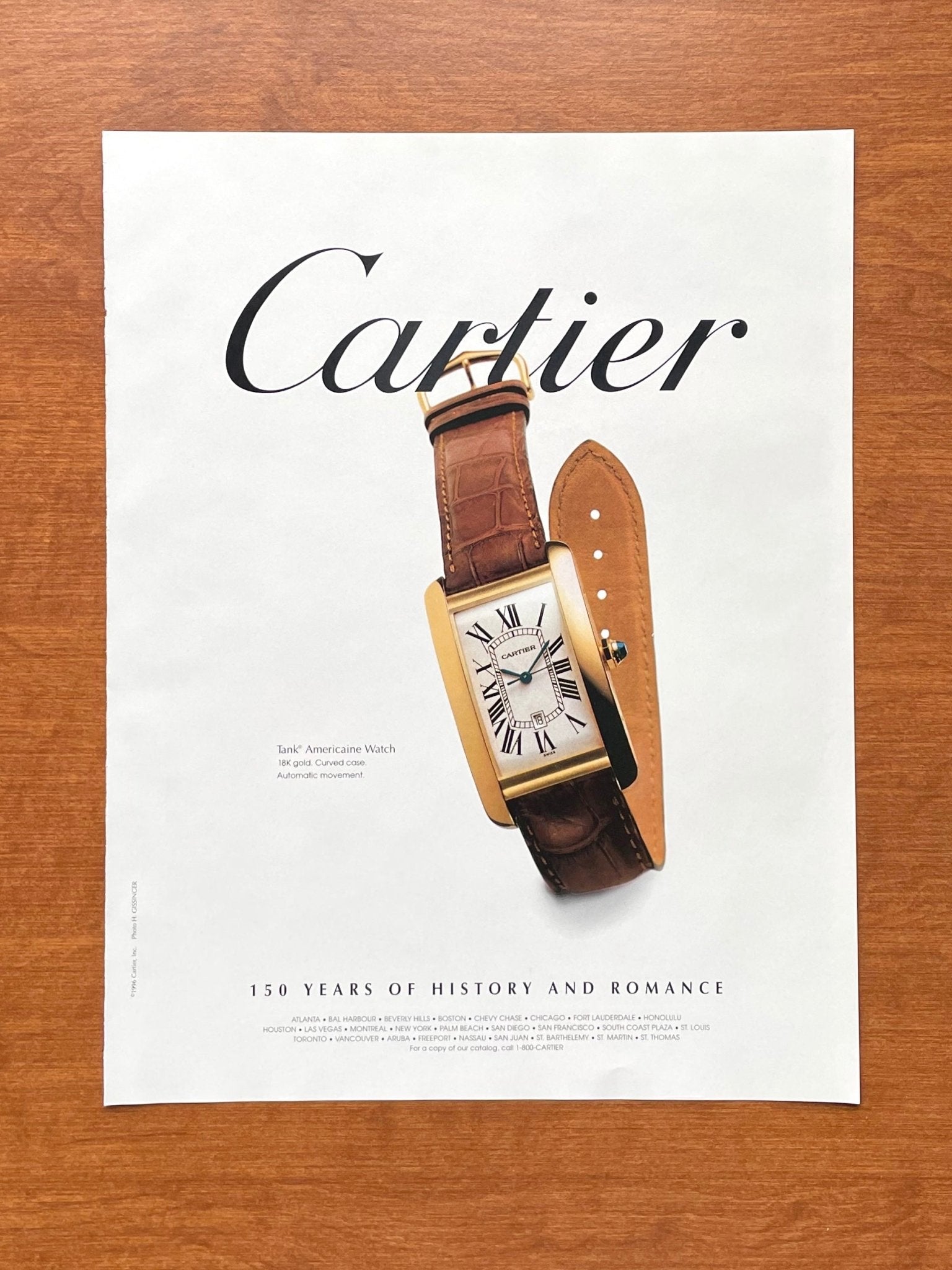 Cartier Tank Americaine "150 Years..." Watch Advertisement | Ad Patina