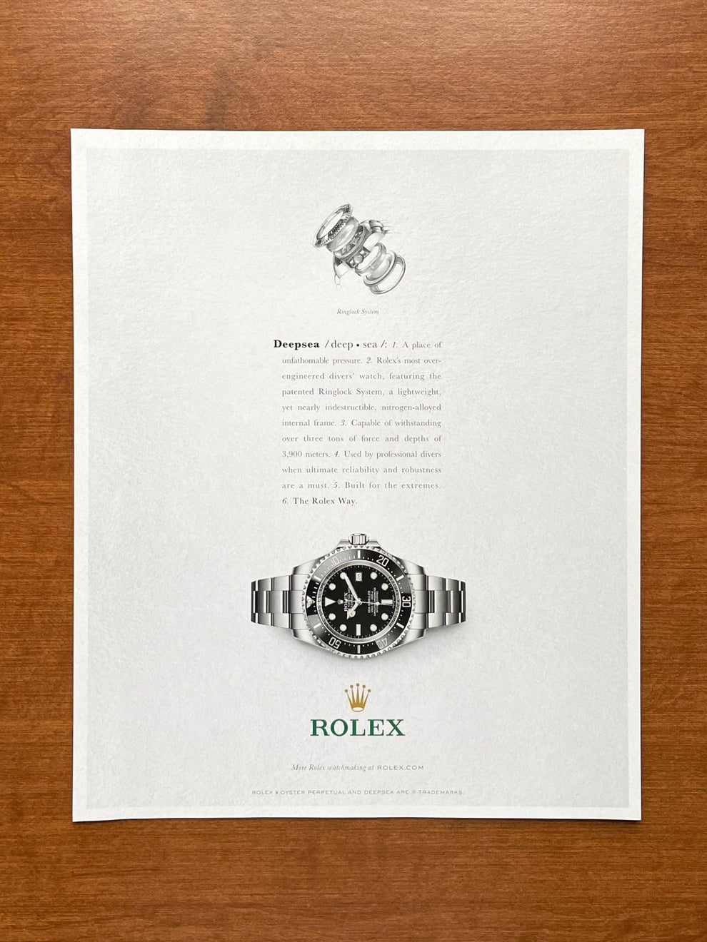 Rolex Deepsea Sea Dweller Ref. 116660 Advertisement | Ad Patina