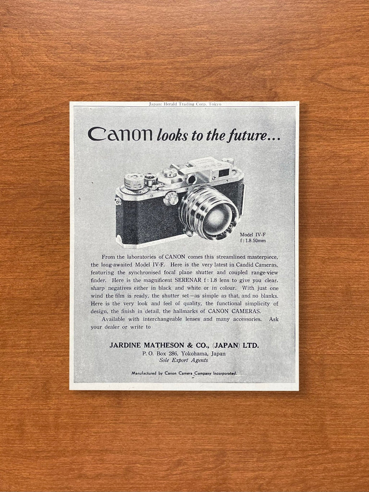 Vintage Canon Camera "Looks to the future..." Advertisement | Ad Patina