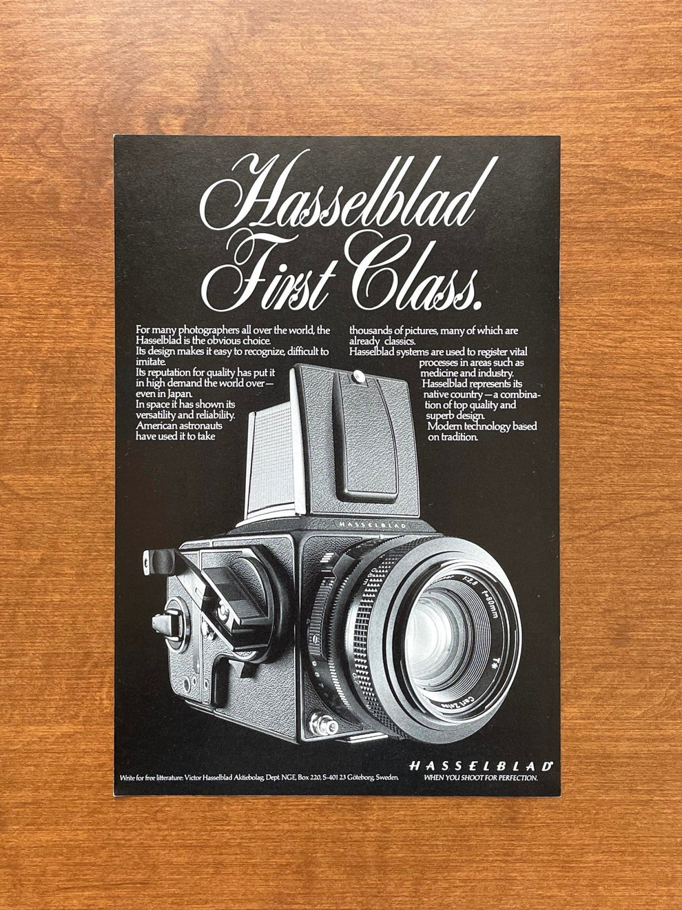 Vintage Hasselblad "First Class." Advertisement | Ad Patina