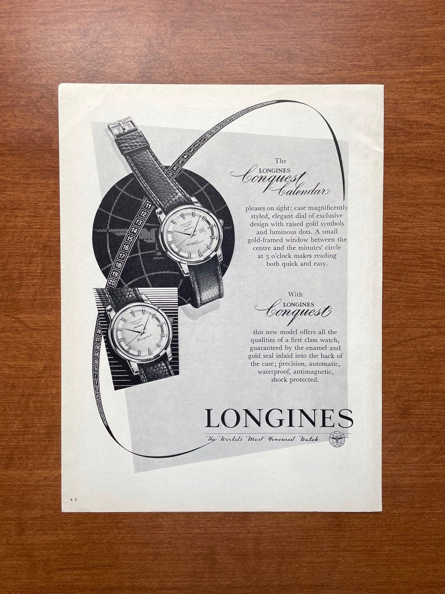 Vintage Longines Conquest Watches Advertisement | Ad Patina