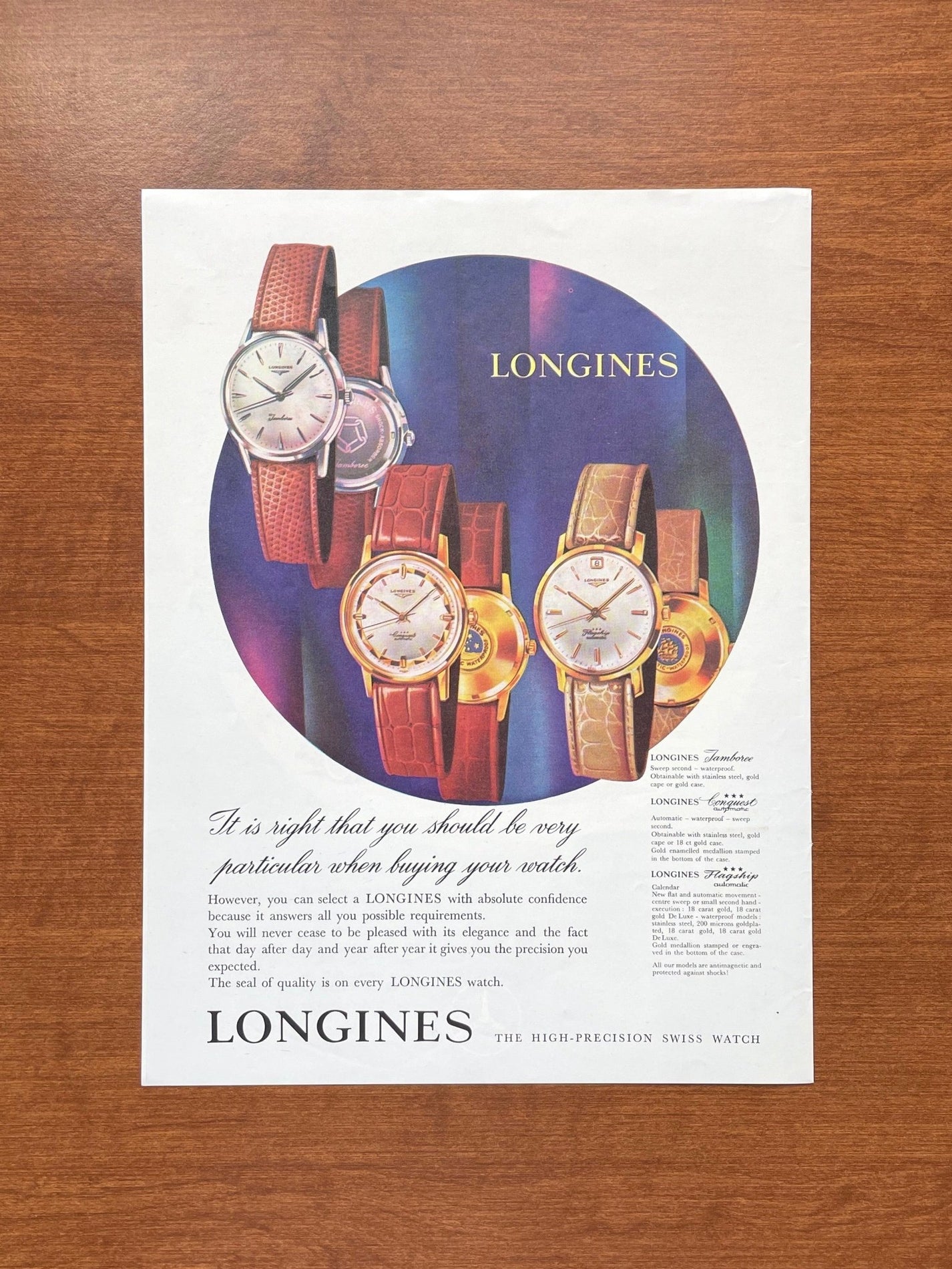 Vintage Longines Jamboree, Conquest, and Flagship Advertisement | Ad Patina