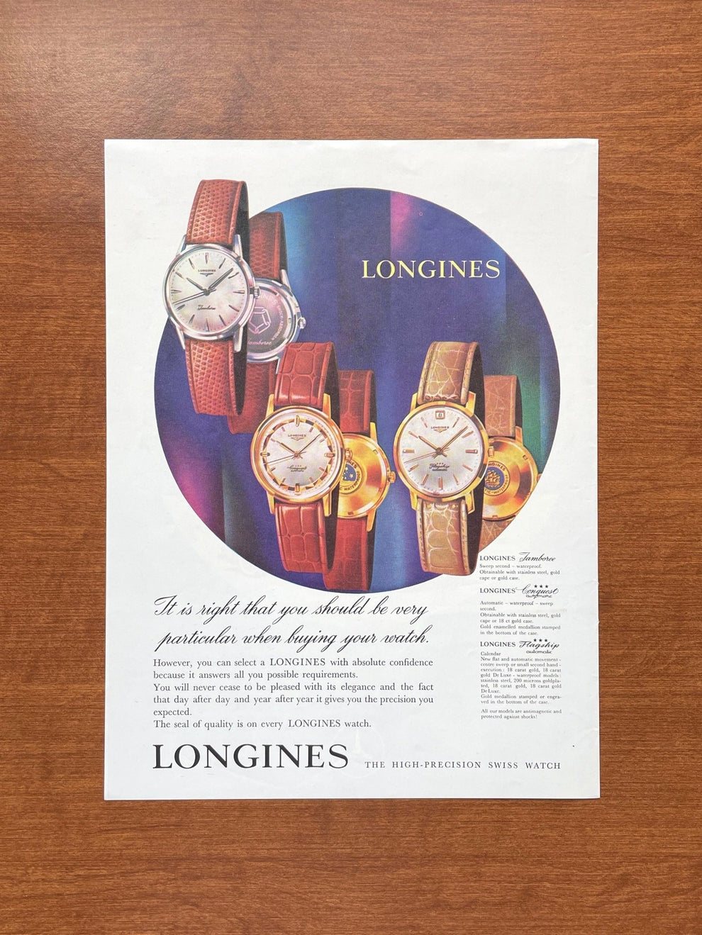 Vintage Longines Jamboree, Conquest, and Flagship Advertisement | Ad Patina